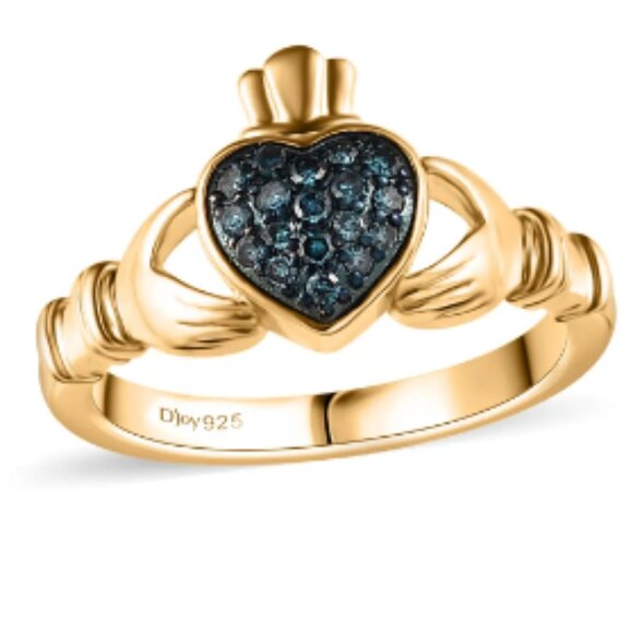 Jewelry | Venice Blue Diamond Claddagh Ring | Poshmark
